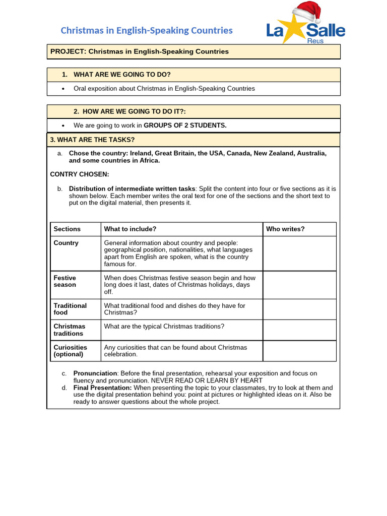 Christmas Traditions in English-Speaking Countries | PDF | English ...
