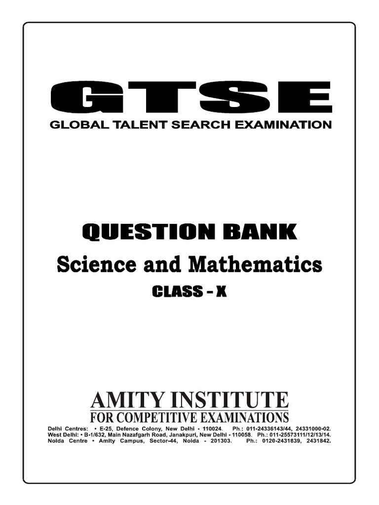 Gtse Question Bank Class X | PDF | Digestion | Chemistry