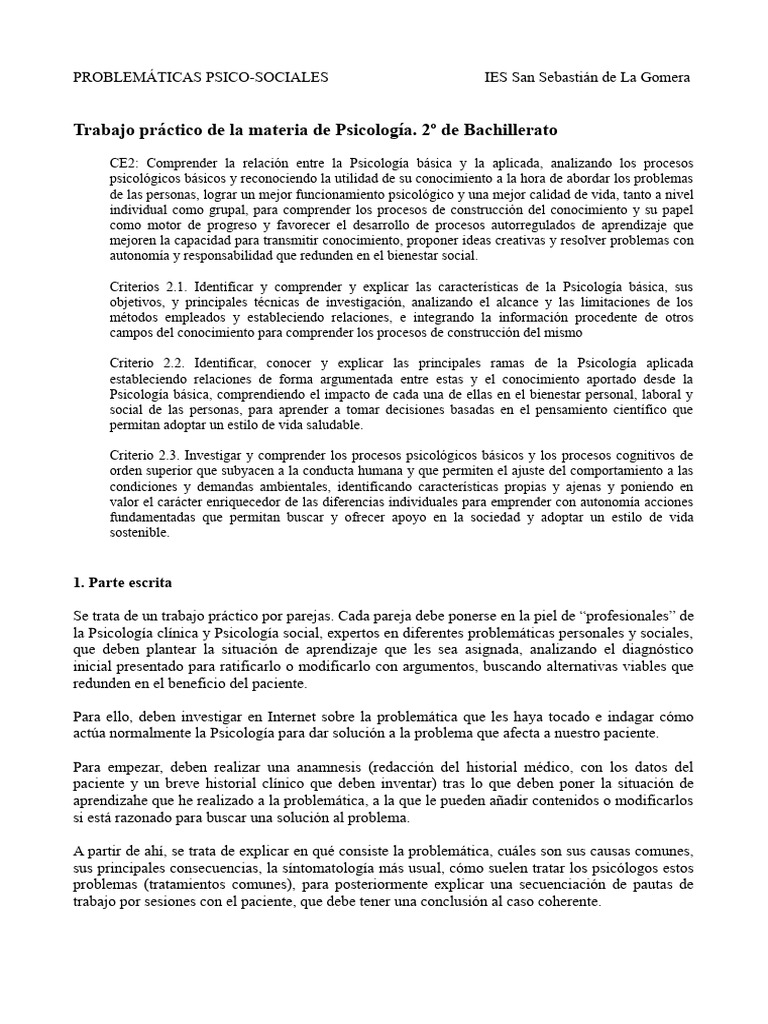 Problem-Ticas Psico-Sociales 1 - EVA | PDF | Sicología | Desorden hiperactivo y deficit de atencion