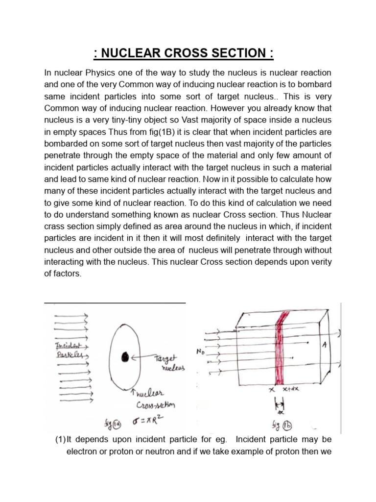Nuclear Cross Section | PDF | Atomic Nucleus | Cross Section (Physics)