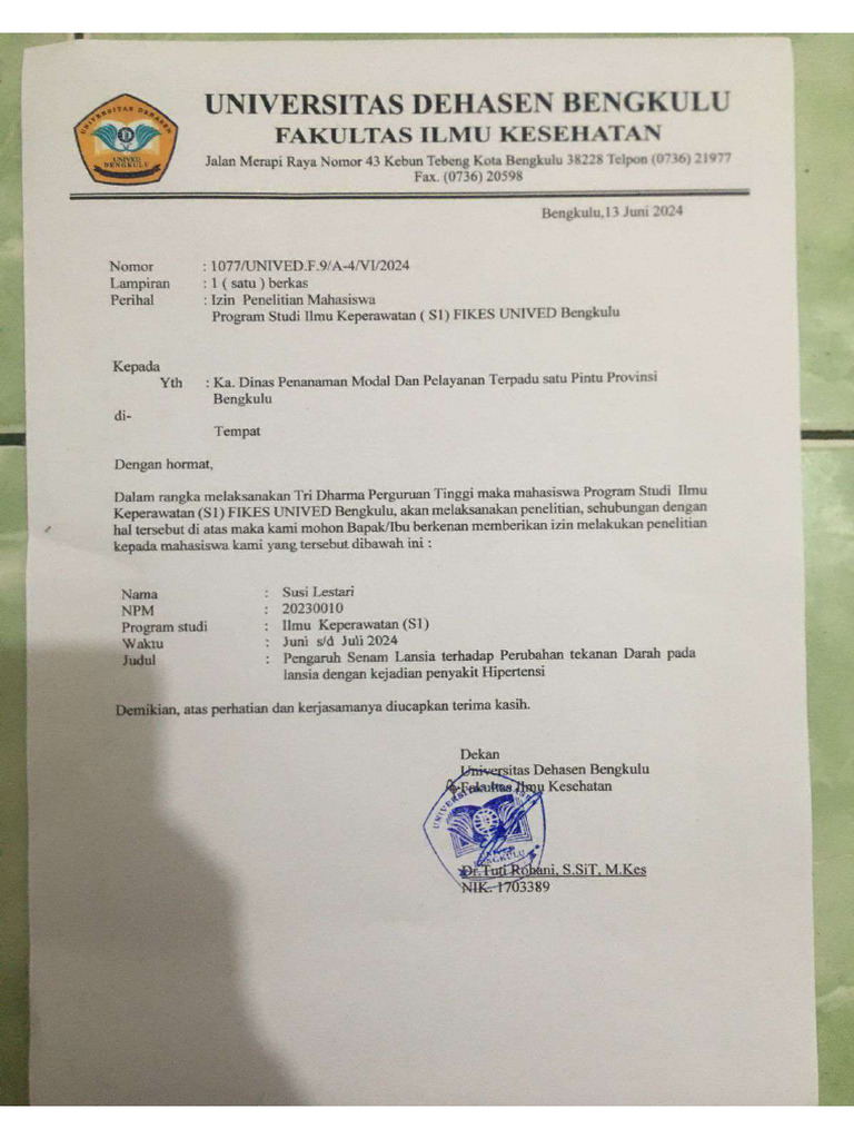 Pdf surat rekomendasi kampus | PDF