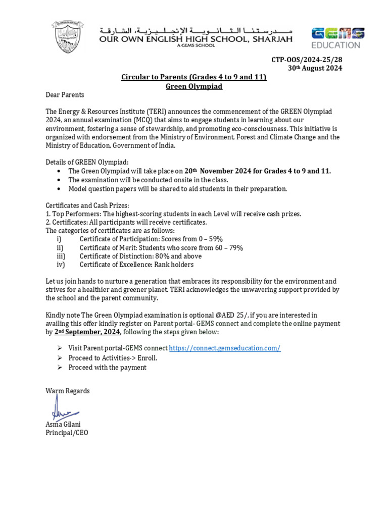 Circular - Green Olympiad | PDF