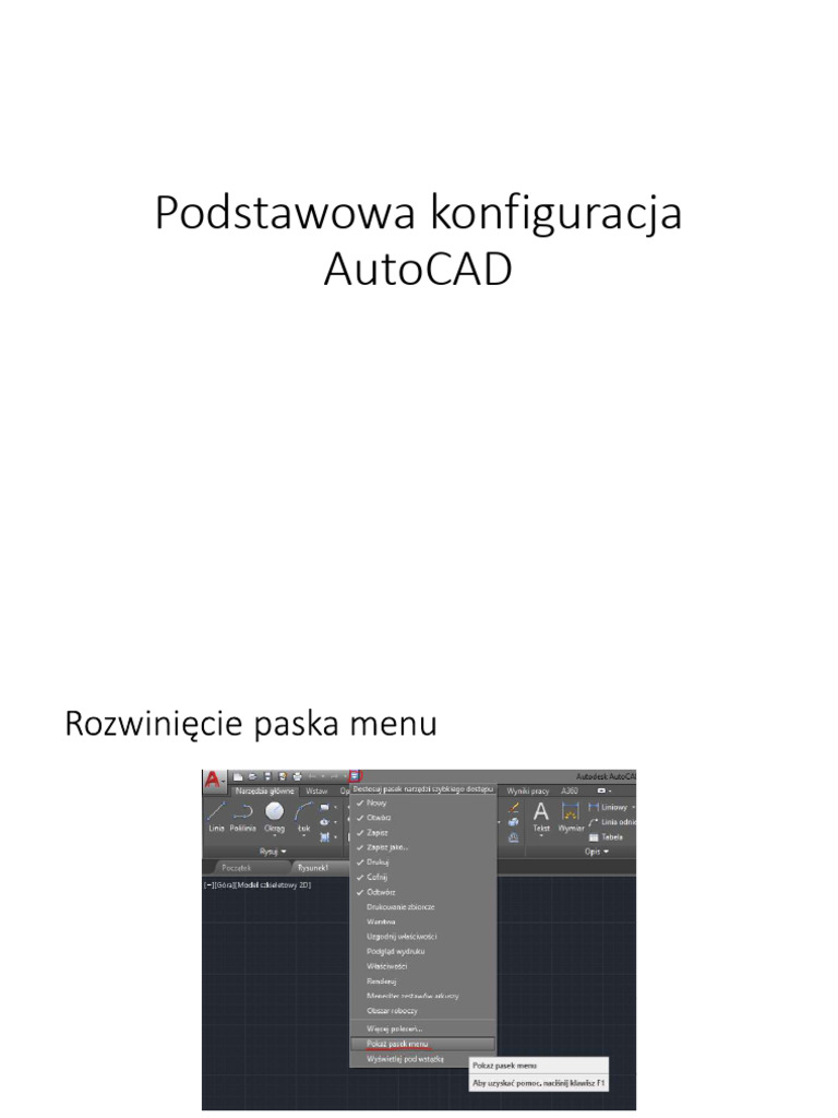 Podstawowa Konfiguracja AutoCAD | PDF