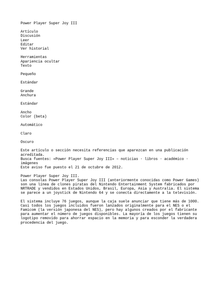 Power Player Super Joy III | PDF