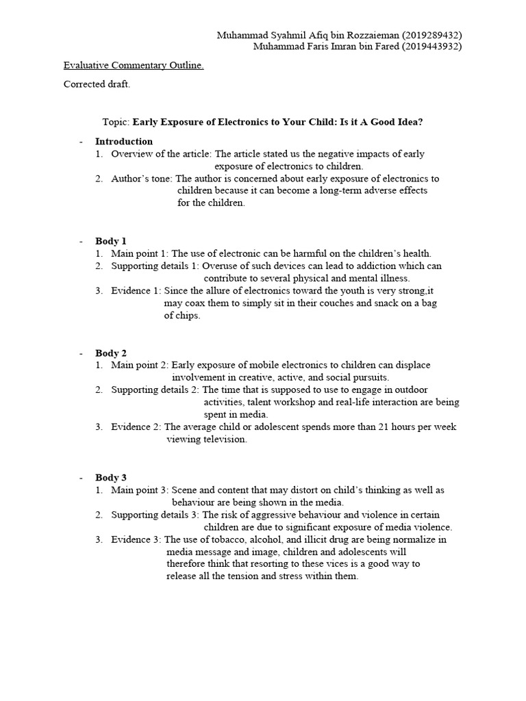 Evaluative Commentary Submission 4 | PDF | Violence | Adolescence
