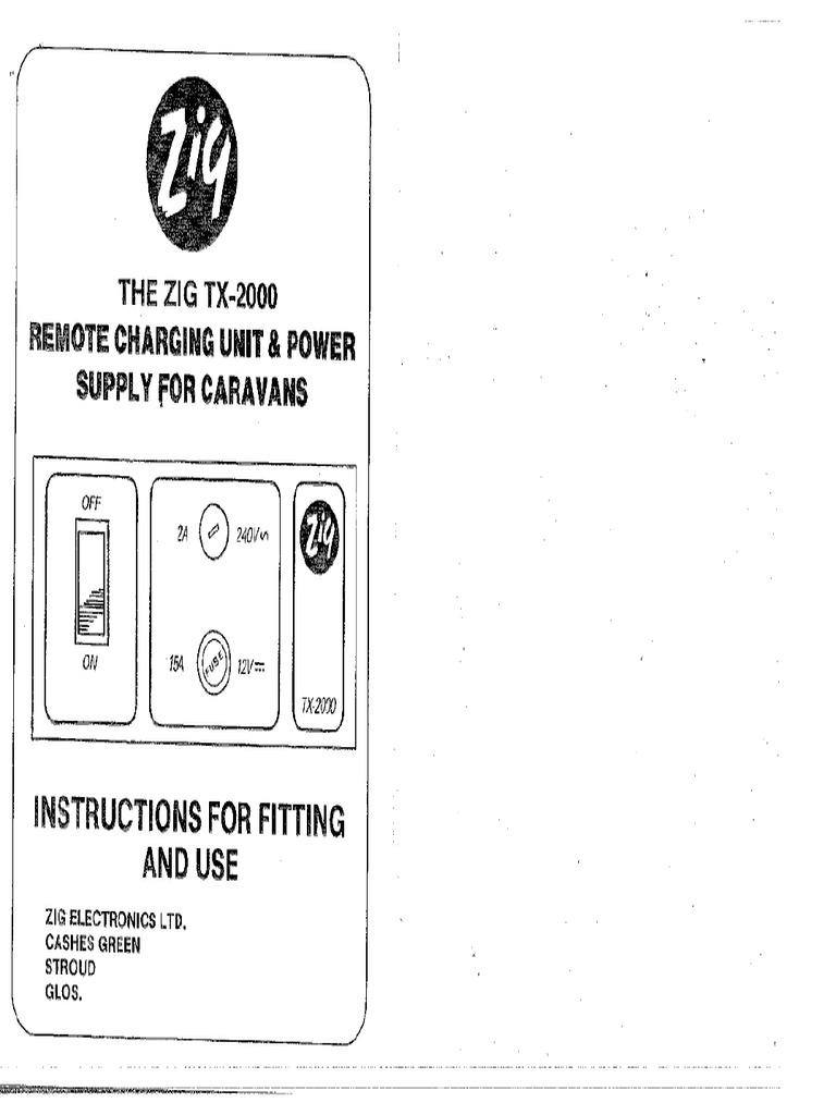 Zig TX2000 Manual | PDF | Electrical Connector | Mains Electricity