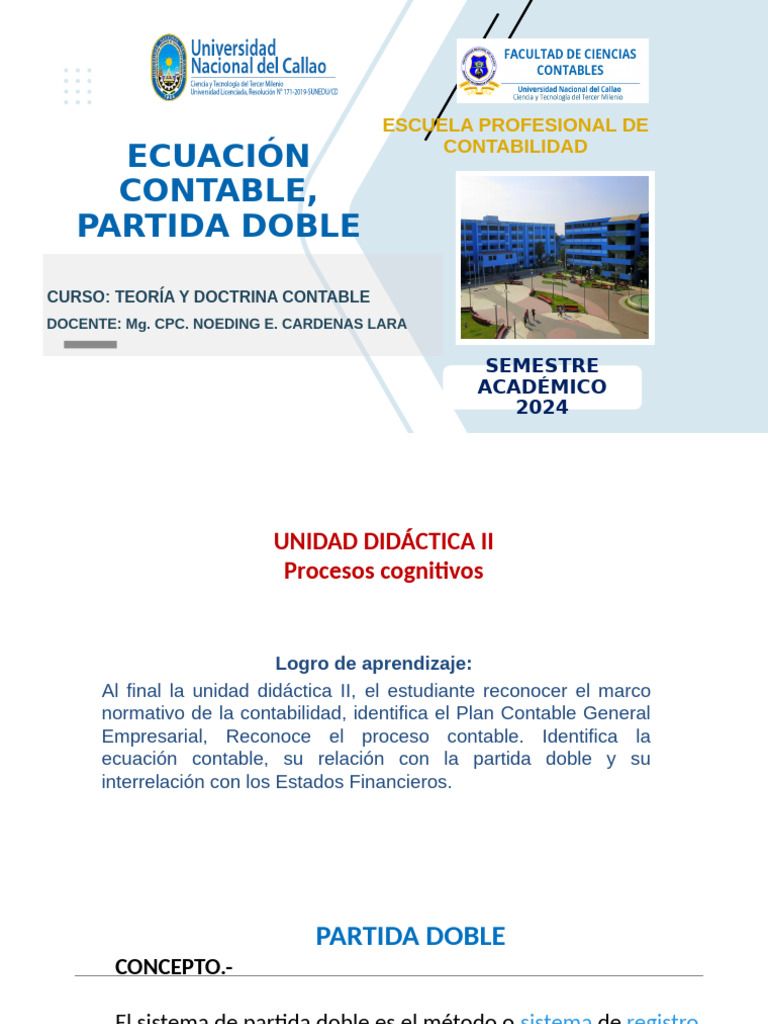 Sesion 8 Ecuación Contable y Partida Doble | PDF | Contabilidad | Economias