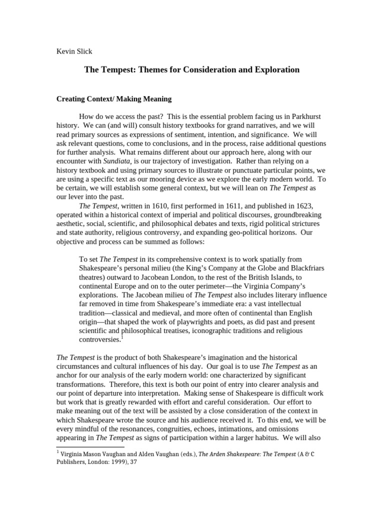 Tempest Themes | PDF | The Tempest
