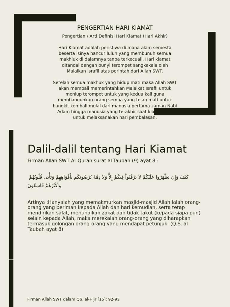 Pengertian dan Tanda Hari Kiamat | PDF