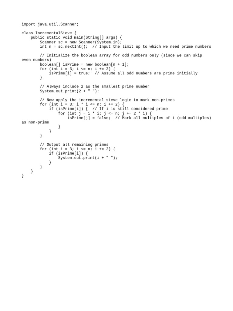 Incremental Sieve Pdf