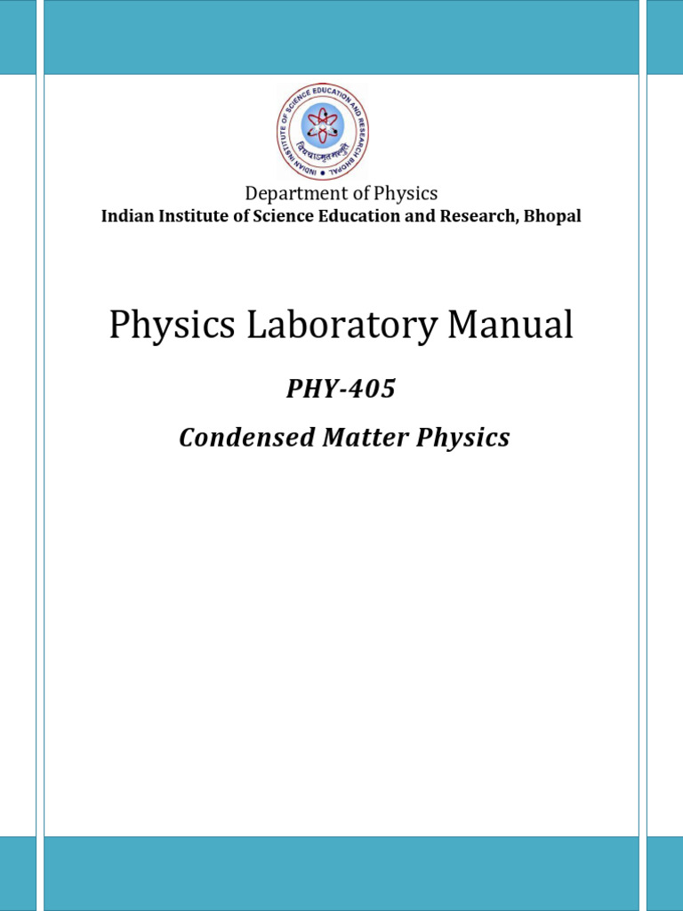 Lab Manual PHY-405 | PDF | Semiconductors | Electrical Resistivity And Conductivity