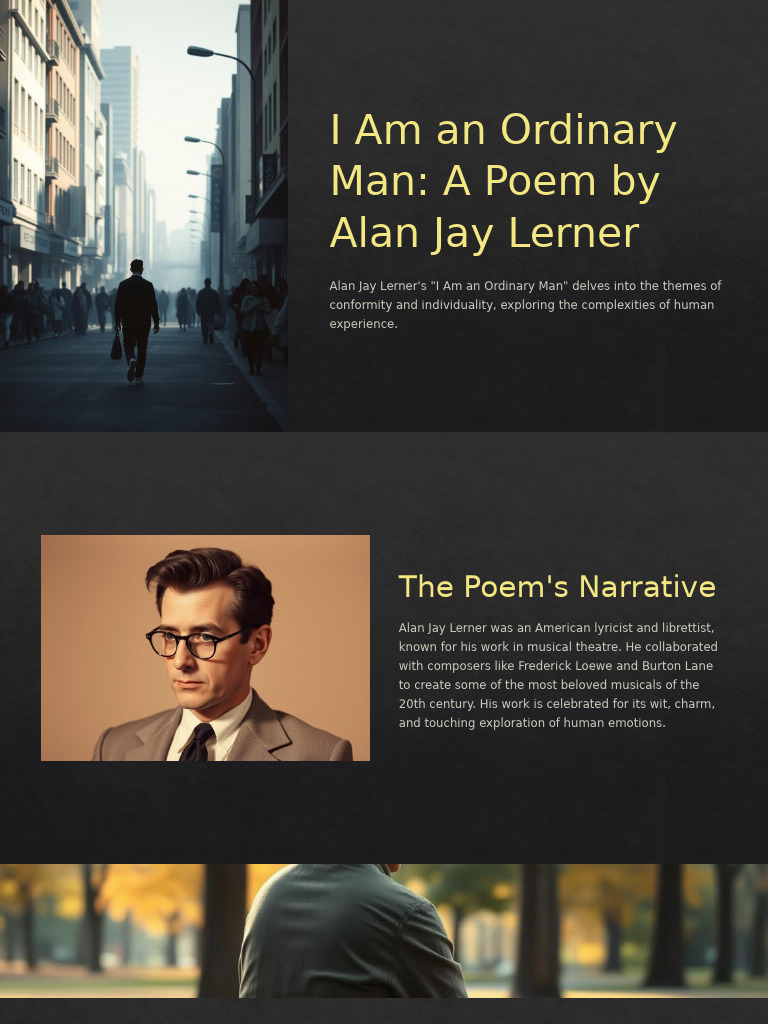 I Am An Ordinary Man A Poem by Alan Jay Lerner | PDF | Psychology