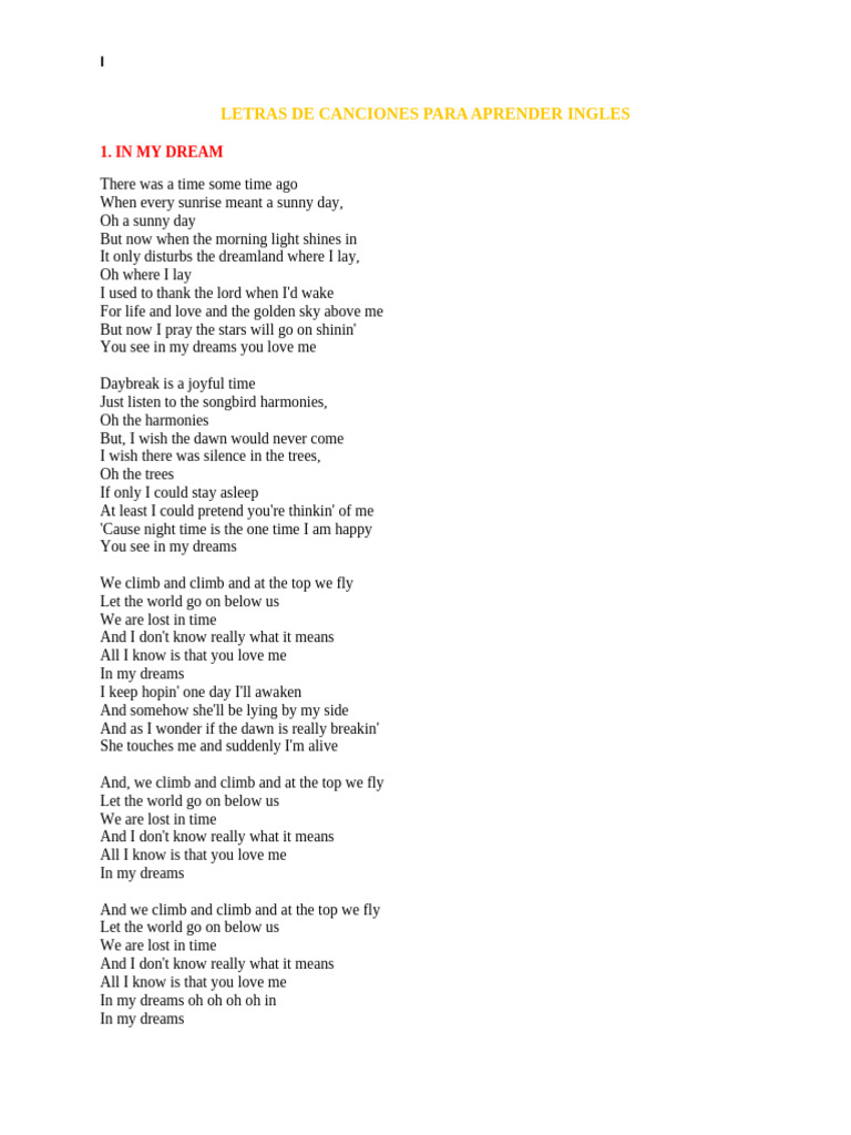 Letras de Canciones | PDF