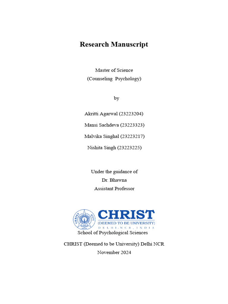 Research Manuscript - Docx (1) .PDF - Crdownload 2 | PDF | Psychology ...