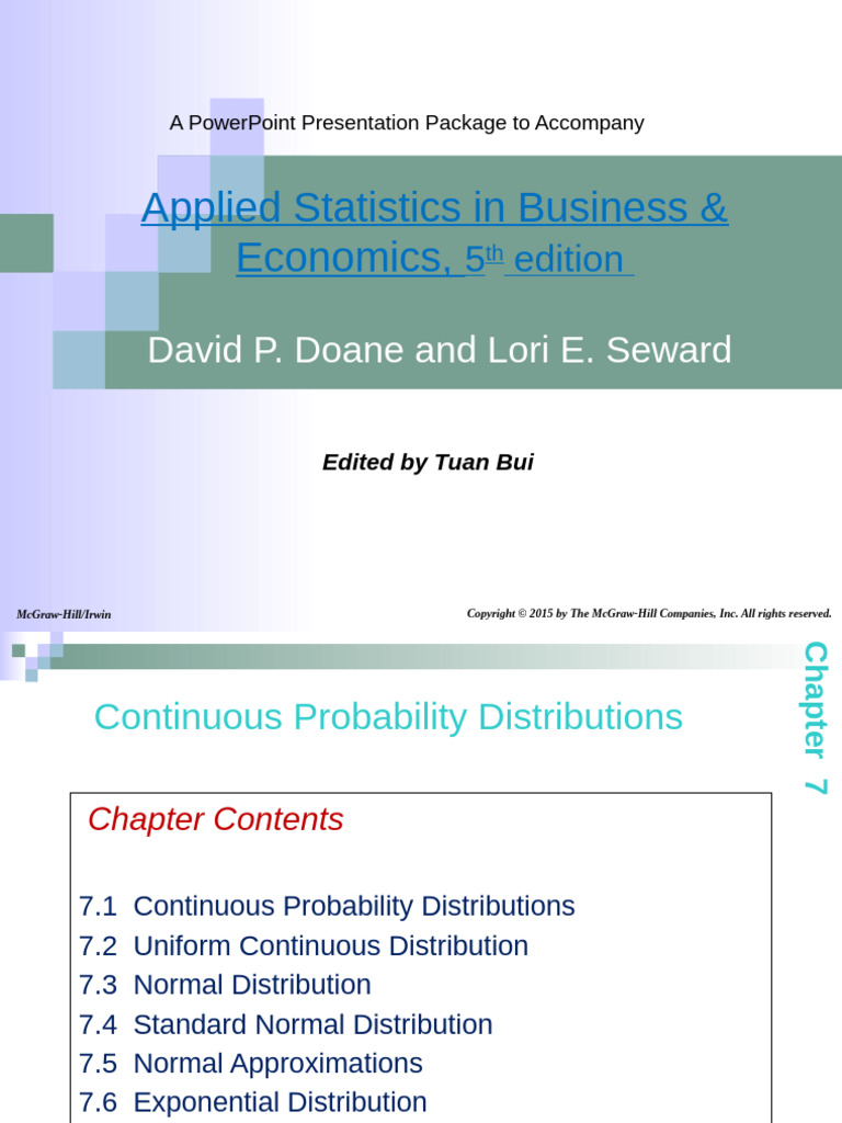 Chap007_CONTINUOUS PROBABILITY DISTRIBUTION | PDF | Probability ... Chap007_CONTINUOUS PROBABILITY DISTRIBUTION | PDF | Probability ...