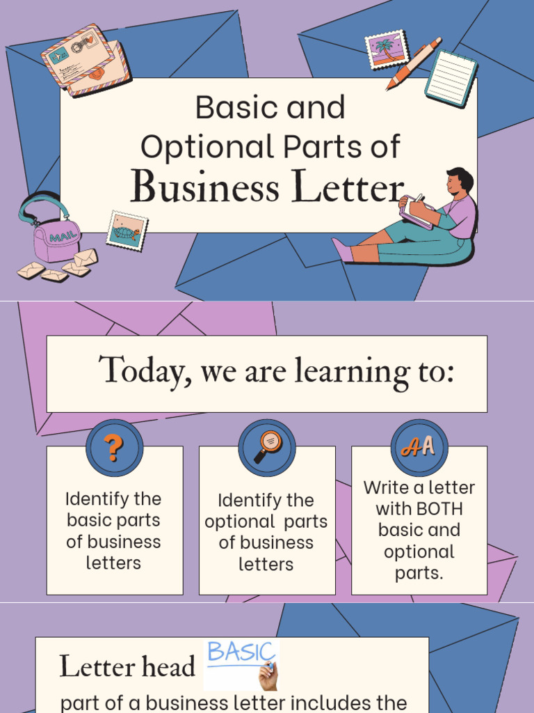 Q2 LESSON 5 Basic and Optional Parts of Business Letter | PDF ...
