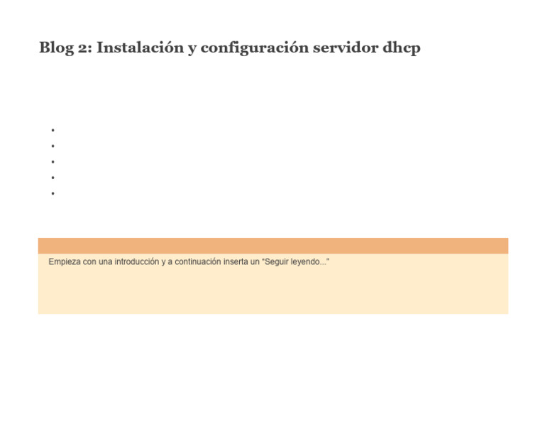 Configuración de Servidor DHCP | PDF