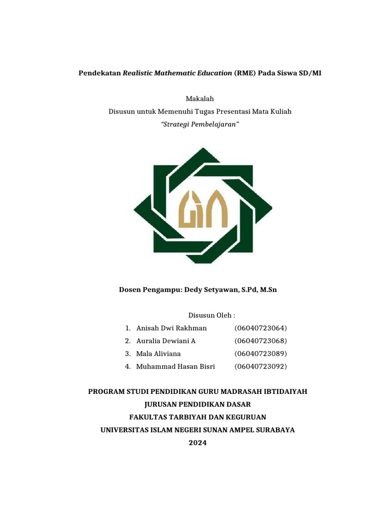 Pendekatan RME | PDF