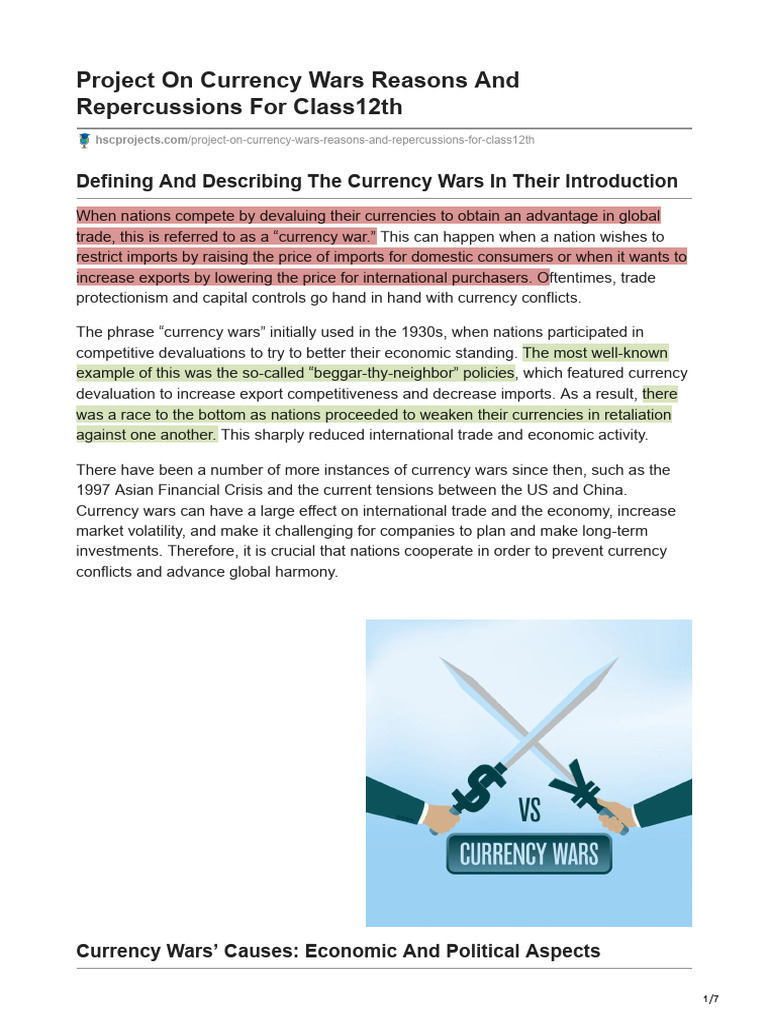 Currency Wars: Causes and Effects Explained | PDF | Inflation | Devaluation