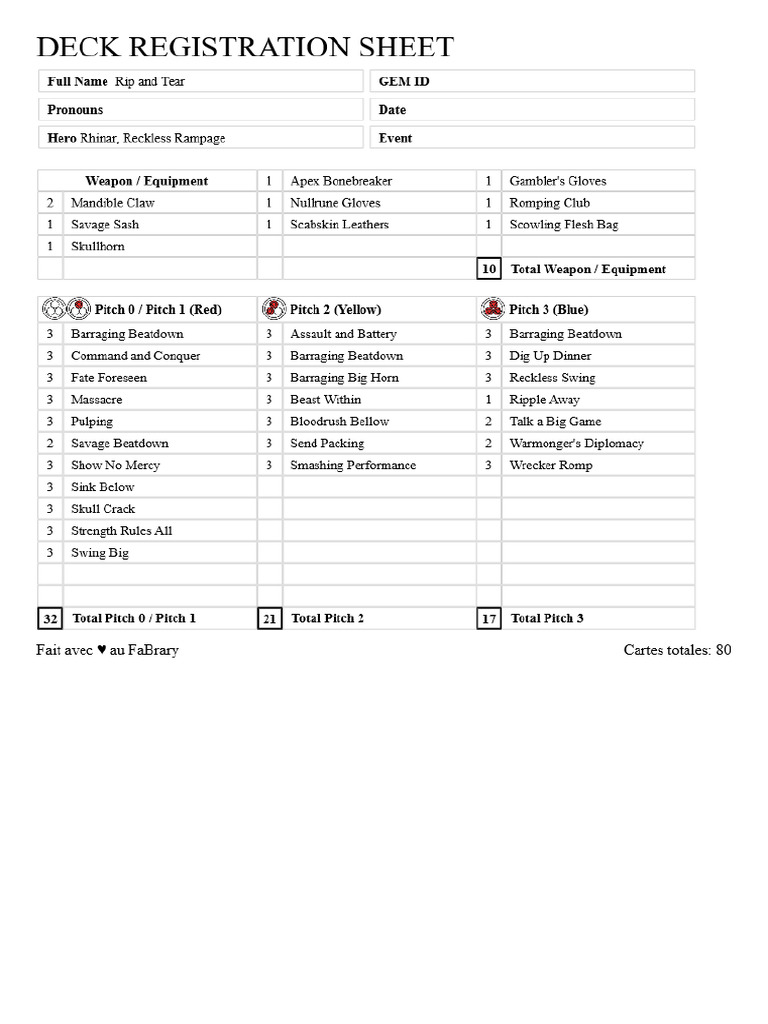 Rip and Tear Liste de Deck-1 | PDF