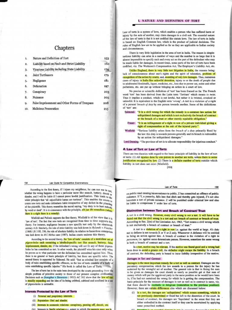 Nature and Definition of Tort | PDF | Tort | Damages