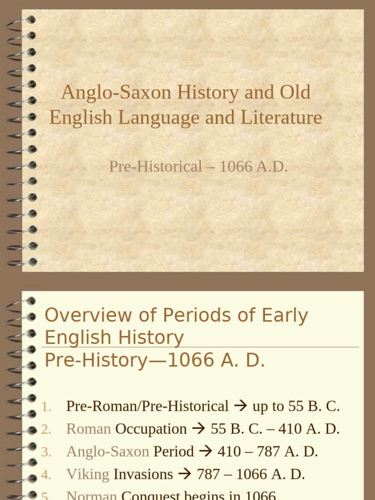 Anglo-Saxon - and - Old - English - History - and - Literature | PDF ...