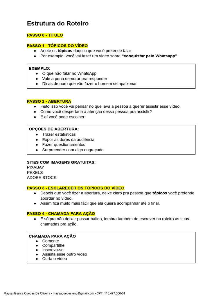 Estrutura Do Roteiro | PDF