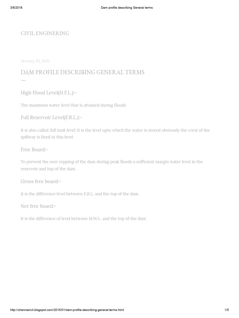 Dam Terminology Explained | PDF | Dam | Reservoir