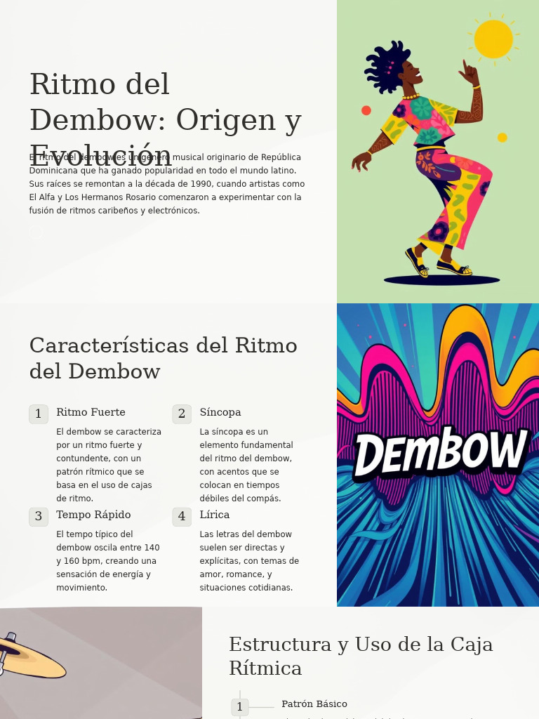 Origen y Características del Dembow | PDF | Ritmo | Las artes escénicas