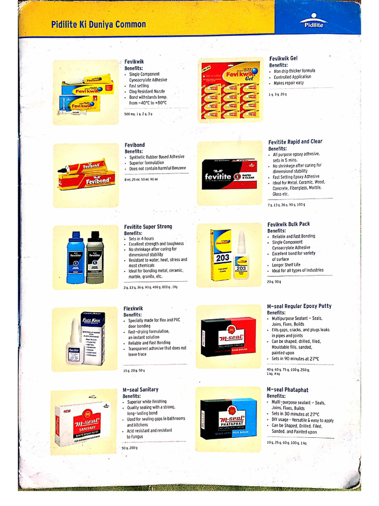 Pidilite Product Catalogue | PDF