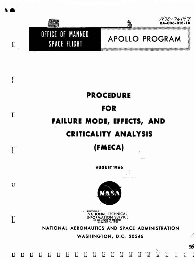 Apollo Program FMECA Procedure Guide | PDF | Reliability Engineering | System