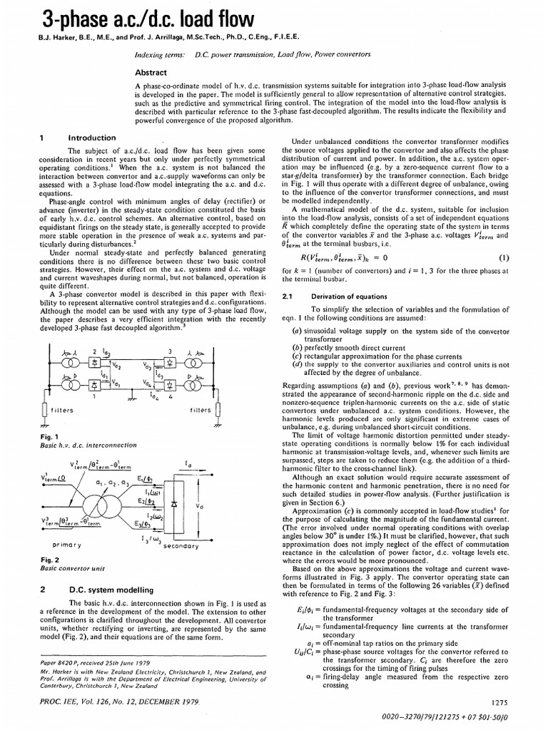 3 PHASE A C D C Load Flow | PDF | Alternating Current | Transformer