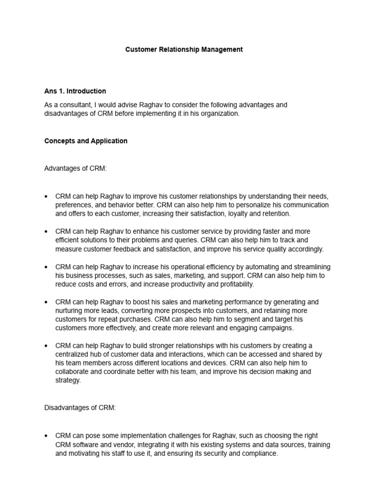 Customer Relationship Management | PDF | Customer Relationship ... Customer Relationship Management | PDF | Customer Relationship ...