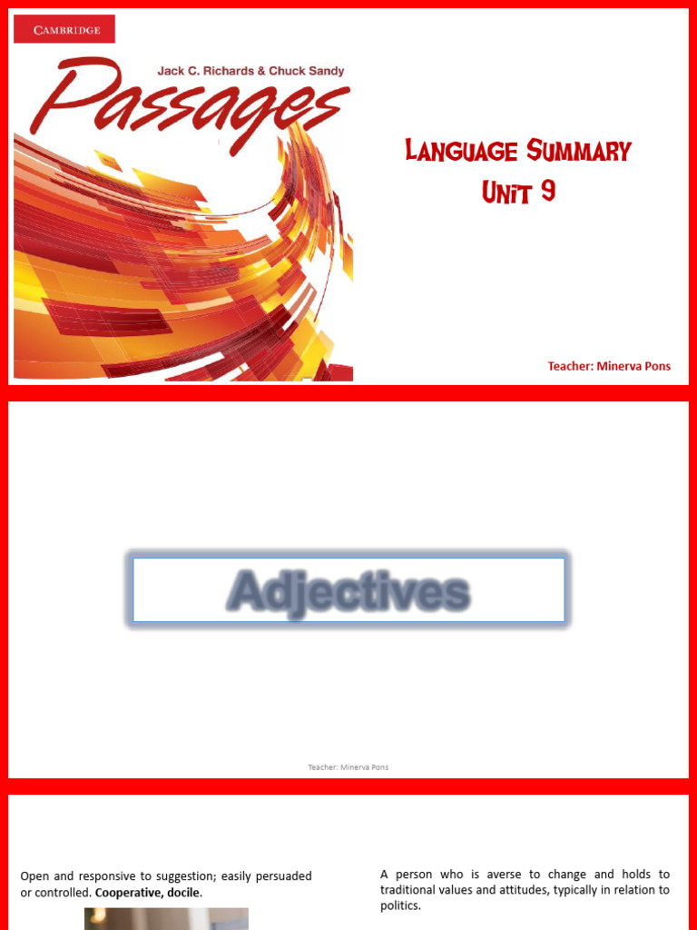 Unit 9 Language Summary by Minerva Pons | PDF | Teachers ...