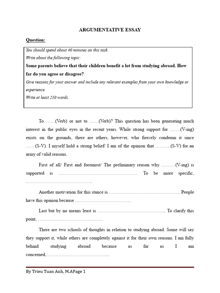 Argumentative Essay | PDF