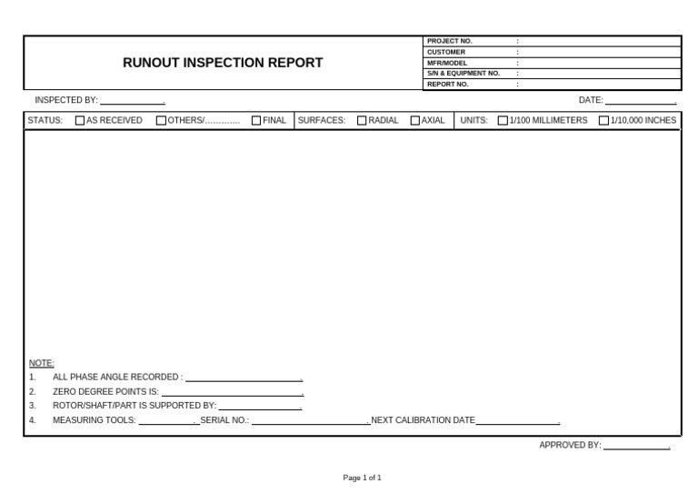 Runout Inspection Report Summary | PDF