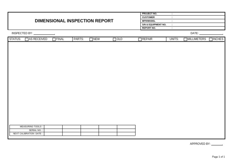 PRO-01FR-43 Rev.05 Form of Dimensional Inspection Report | PDF