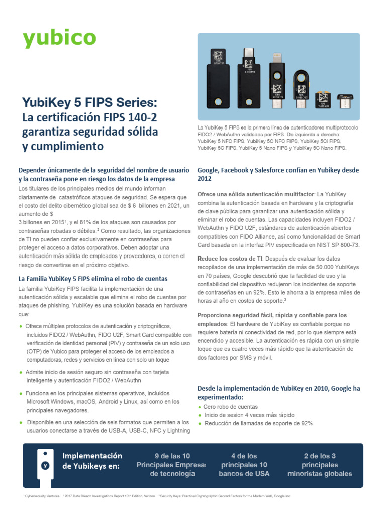 YubiKey 5 FIPS: Seguridad Corporativa | PDF | Autenticación | Contraseña