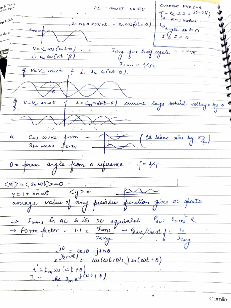 Ac Short Notes Section B Electrical | PDF