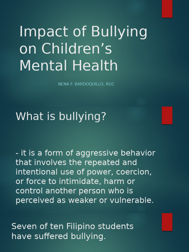 Impact of Bullying On Childrens Mental Health | PDF | Bullying ...