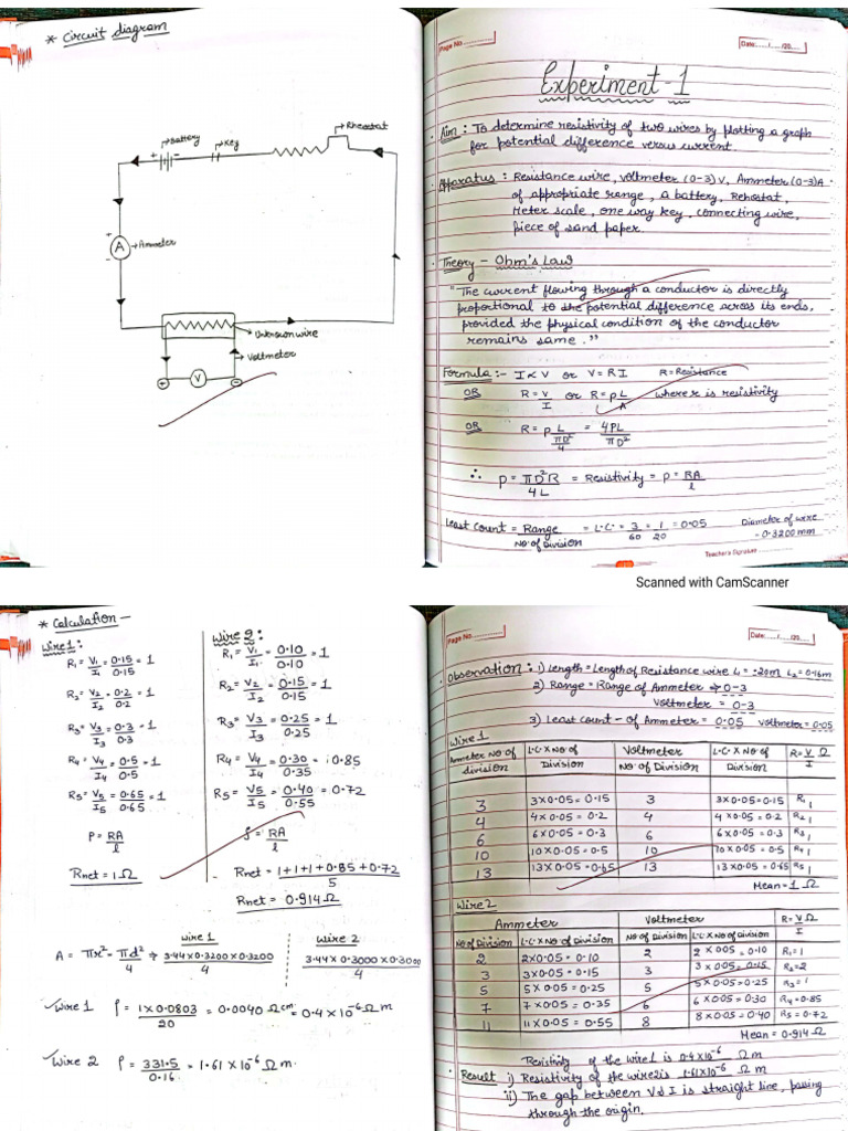 Physics Practicals (1-8) 2025 | PDF