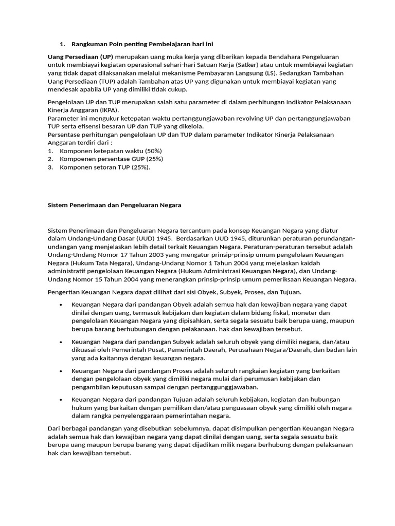 Tugas Pengelolaan Uang Persediaan | PDF