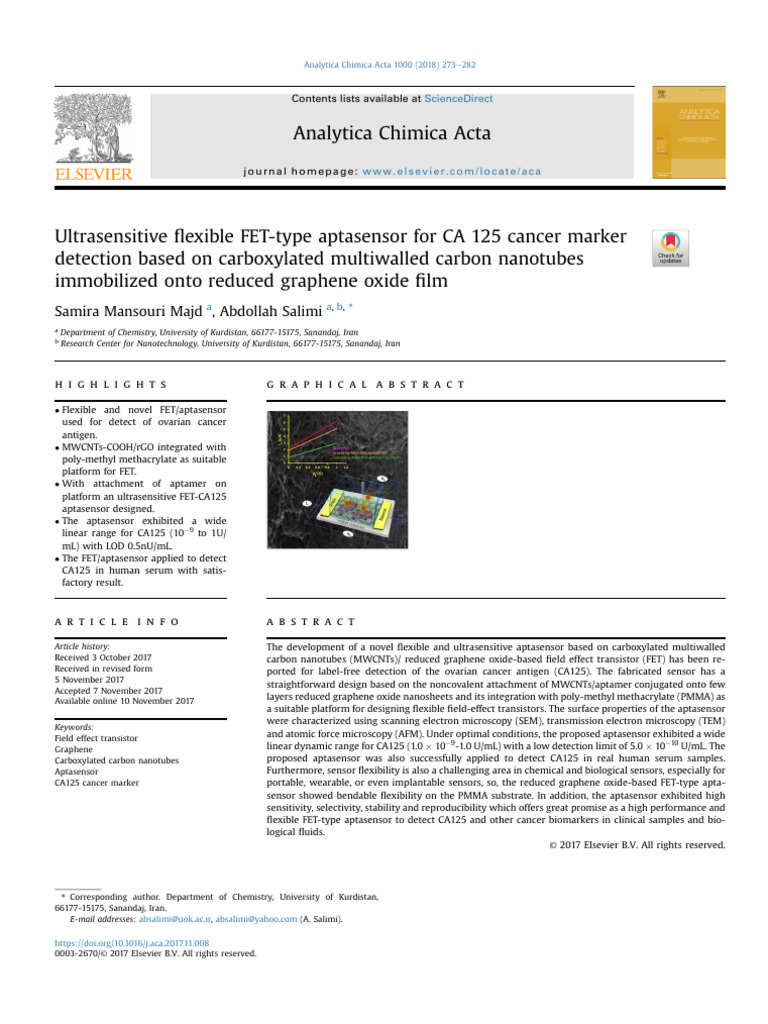 Analytica Chimica Acta: Samira Mansouri Majd, Abdollah Salimi | PDF | Carbon Nanotube | Graphene