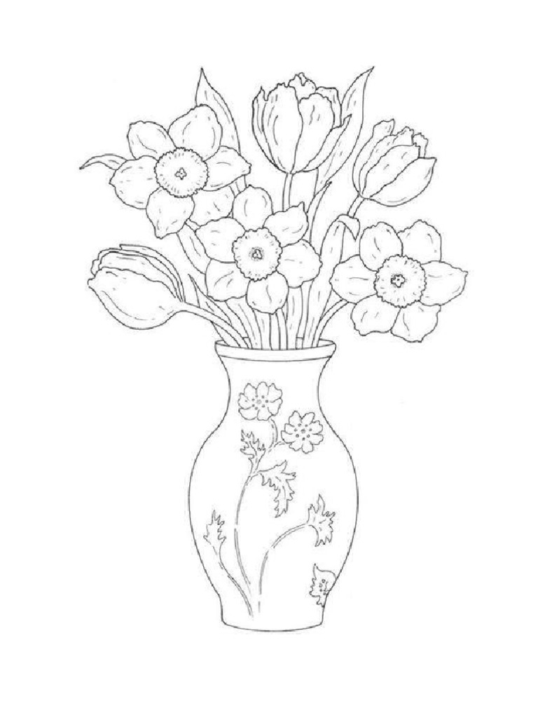 Vaza Cu Flori de Colorat | PDF