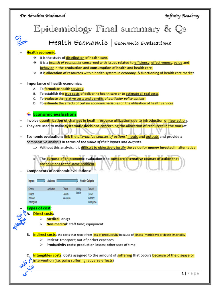 Epi Final Summary & Qs #5 | PDF | Health Care | Health Economics