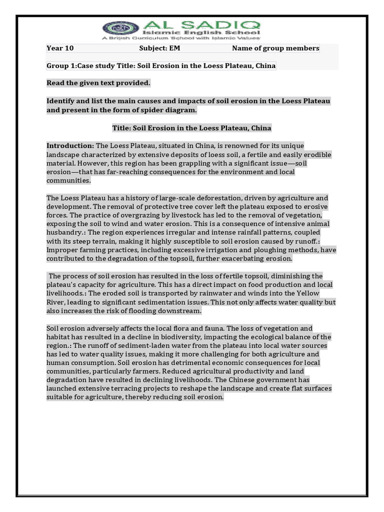 Day 1-resource sheet | PDF | Erosion | Soil