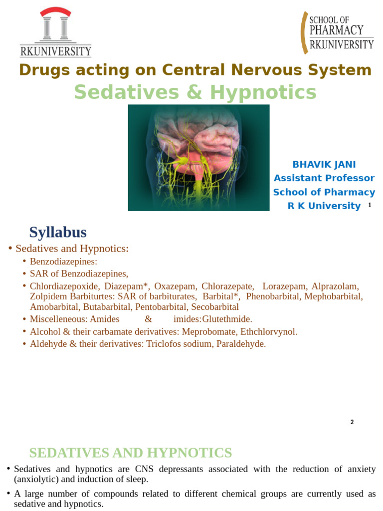 Overview of Sedatives and Hypnotics | PDF | Benzodiazepine | Drugs