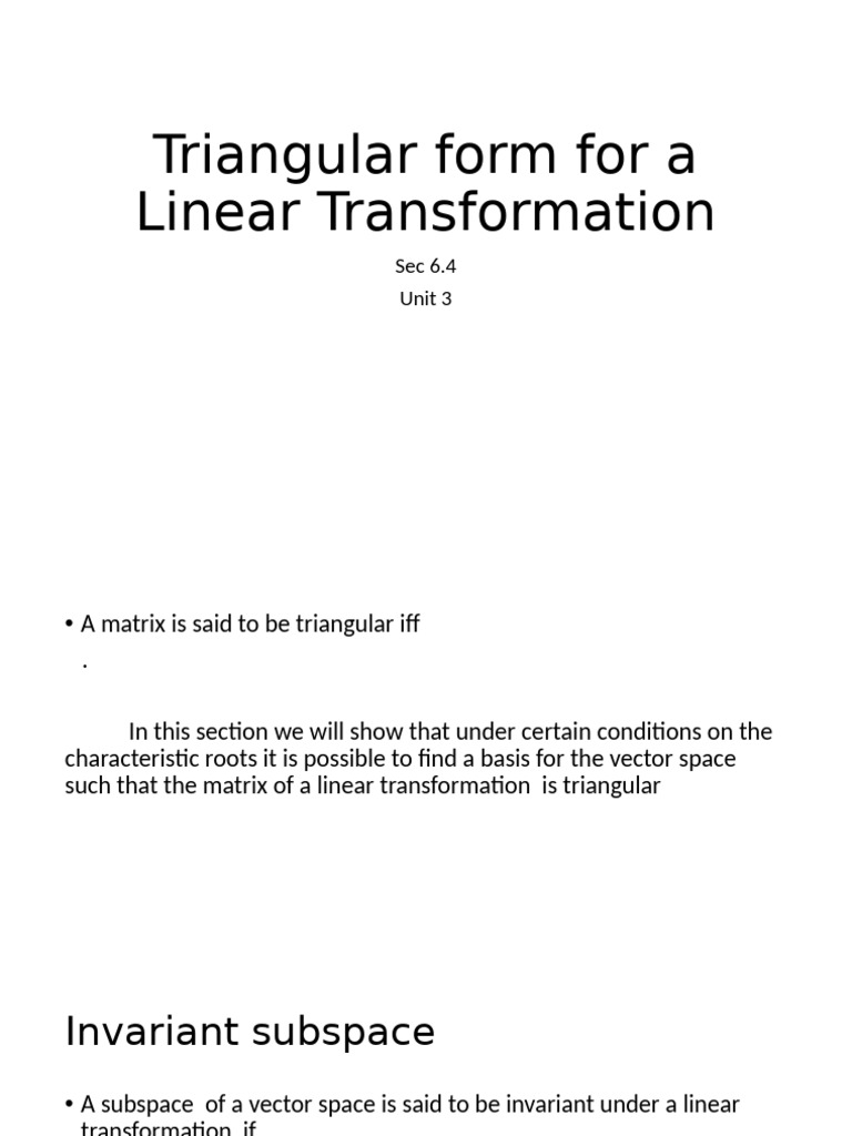 Triangular Matrices in Linear Algebra | PDF | Eigenvalues And ...