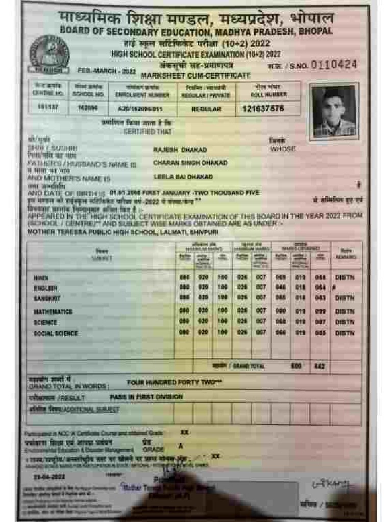 Marksheet Compressed | PDF