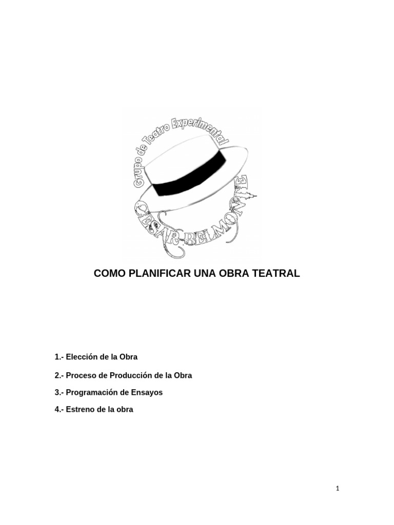 Guía para Planificar una Obra Teatral | PDF | Teatro | Actor